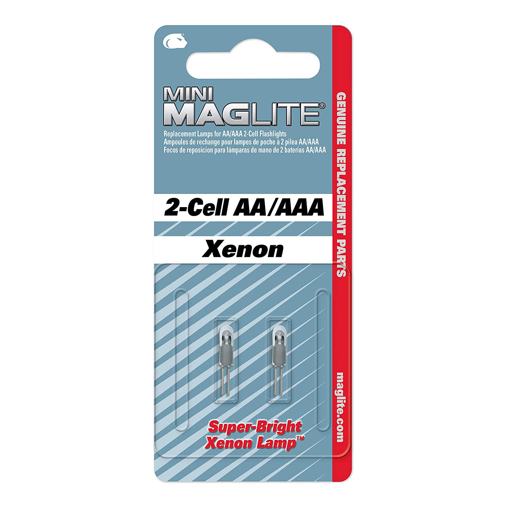 Genuine Mini Maglite replacement bulbs. AA + AAA 2 cell bulbs - Mag ...